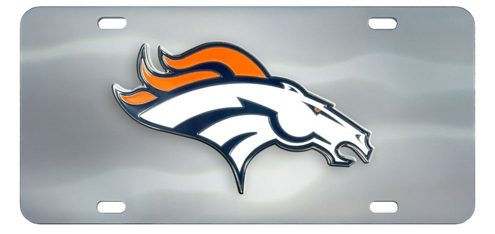 Denver Broncos License Plate Tag, Premium Stainless Steel Diecast, Chr ...