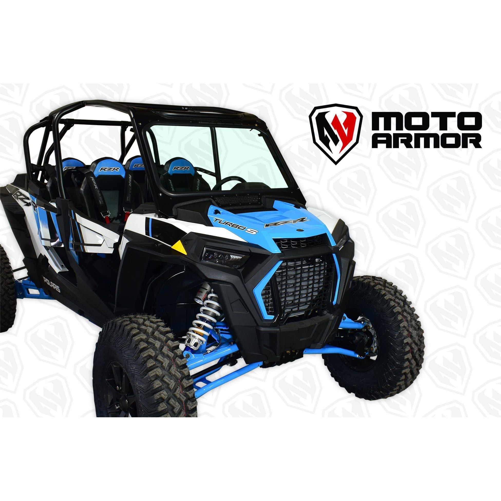 Moto Armor - 2018-2021 Polaris RZR TURBO S Model Full Glass Windshield ...
